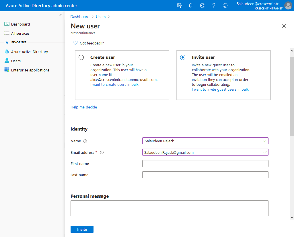 How to Invite a Guest User to Azure AD for SharePoint Online ...