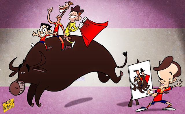 Omar Momani cartoons: A tribute to Spain 2014