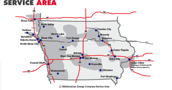 MidAmerican History details and service area