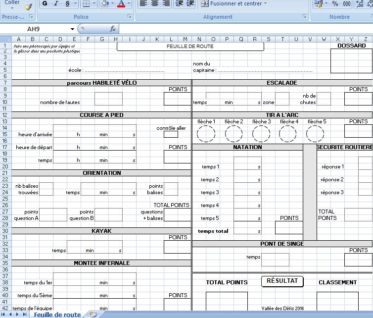 Feuille de route excel | Cours génie civil - Outils, livres, exercices ...