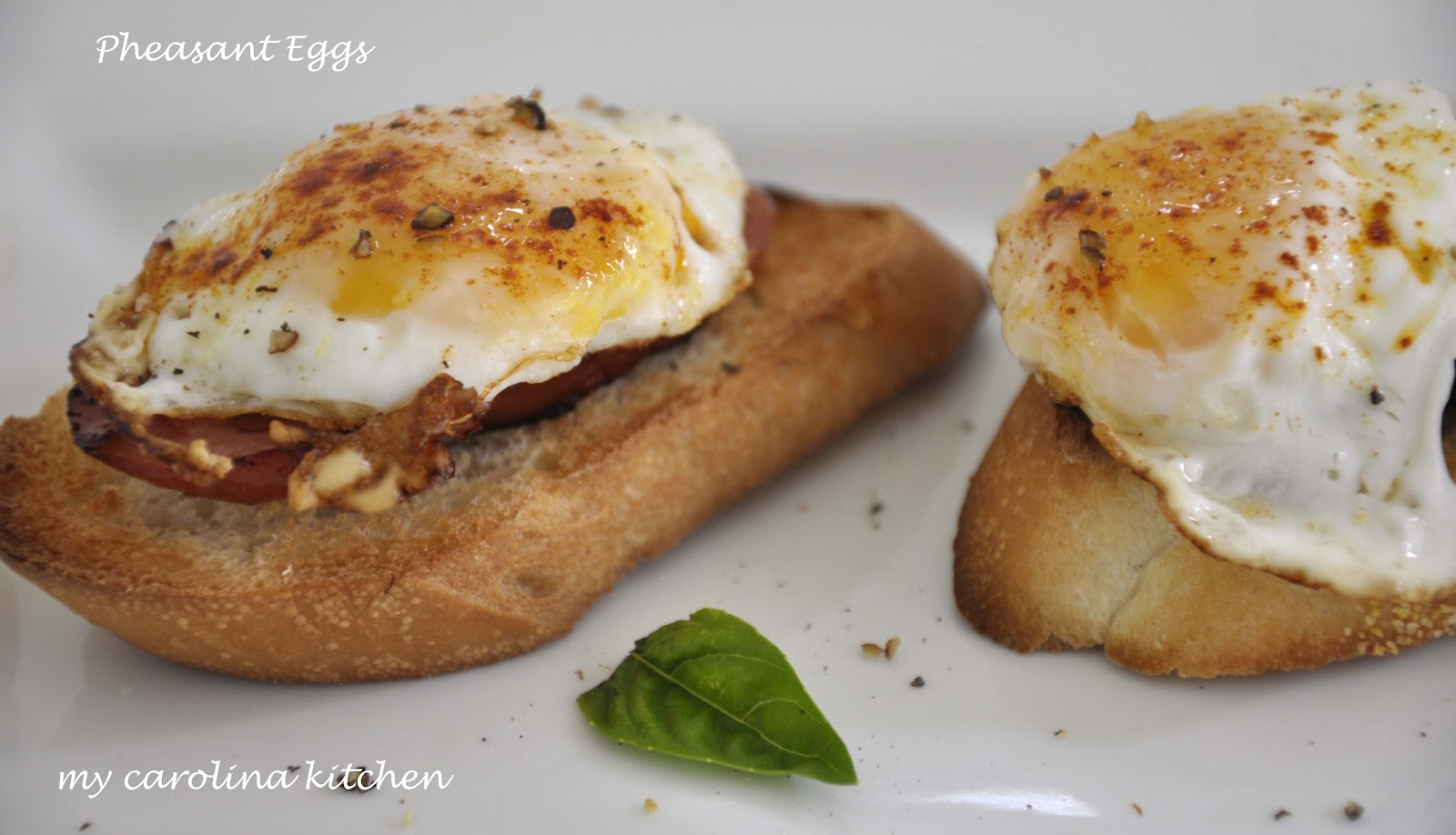My Carolina Kitchen: Pheasant Eggs on Sausage Toast – a Very Special Treat