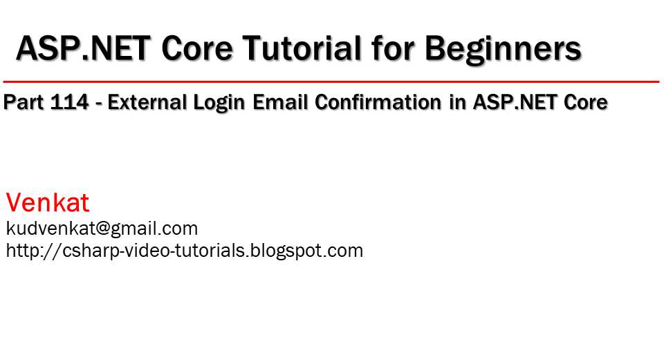 Sql Server Net And C Video Tutorial External Login Email Confirmation In Core Slides