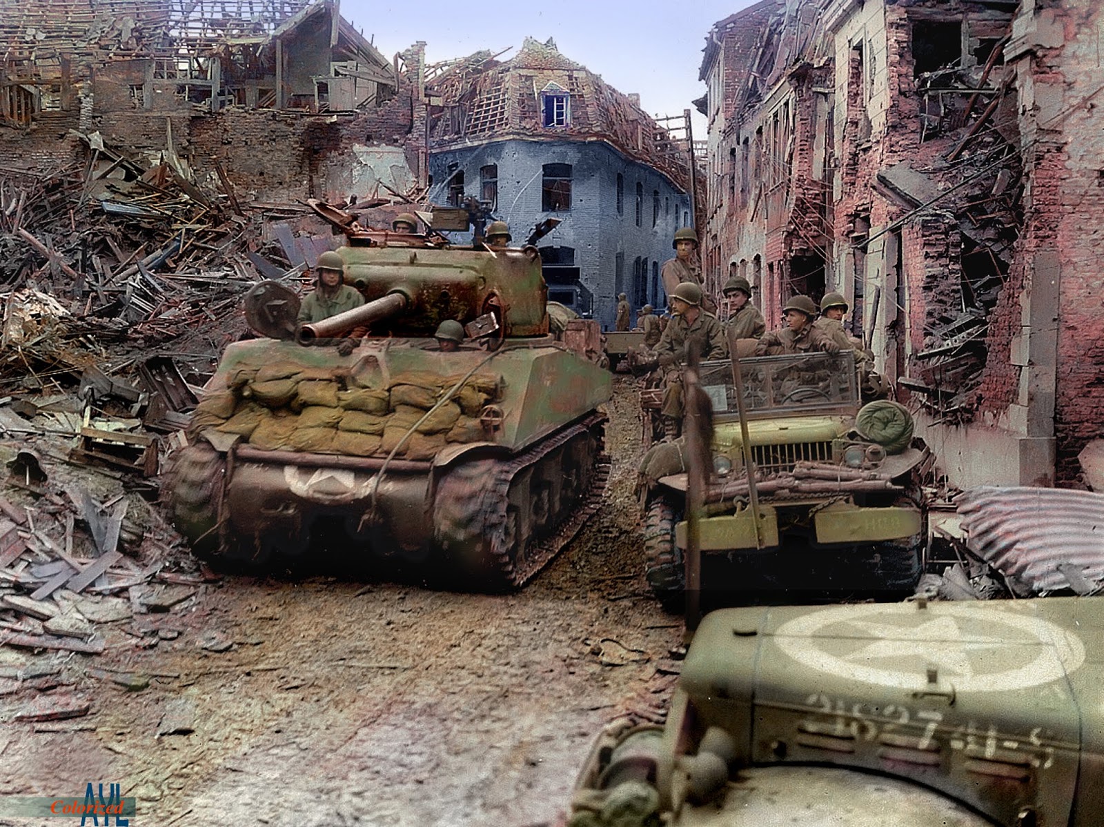 Colors for a Bygone Era: U.S. Allied forces in the German town of ...