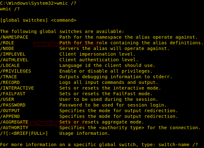 Post Exploitation Using Wmic System Command