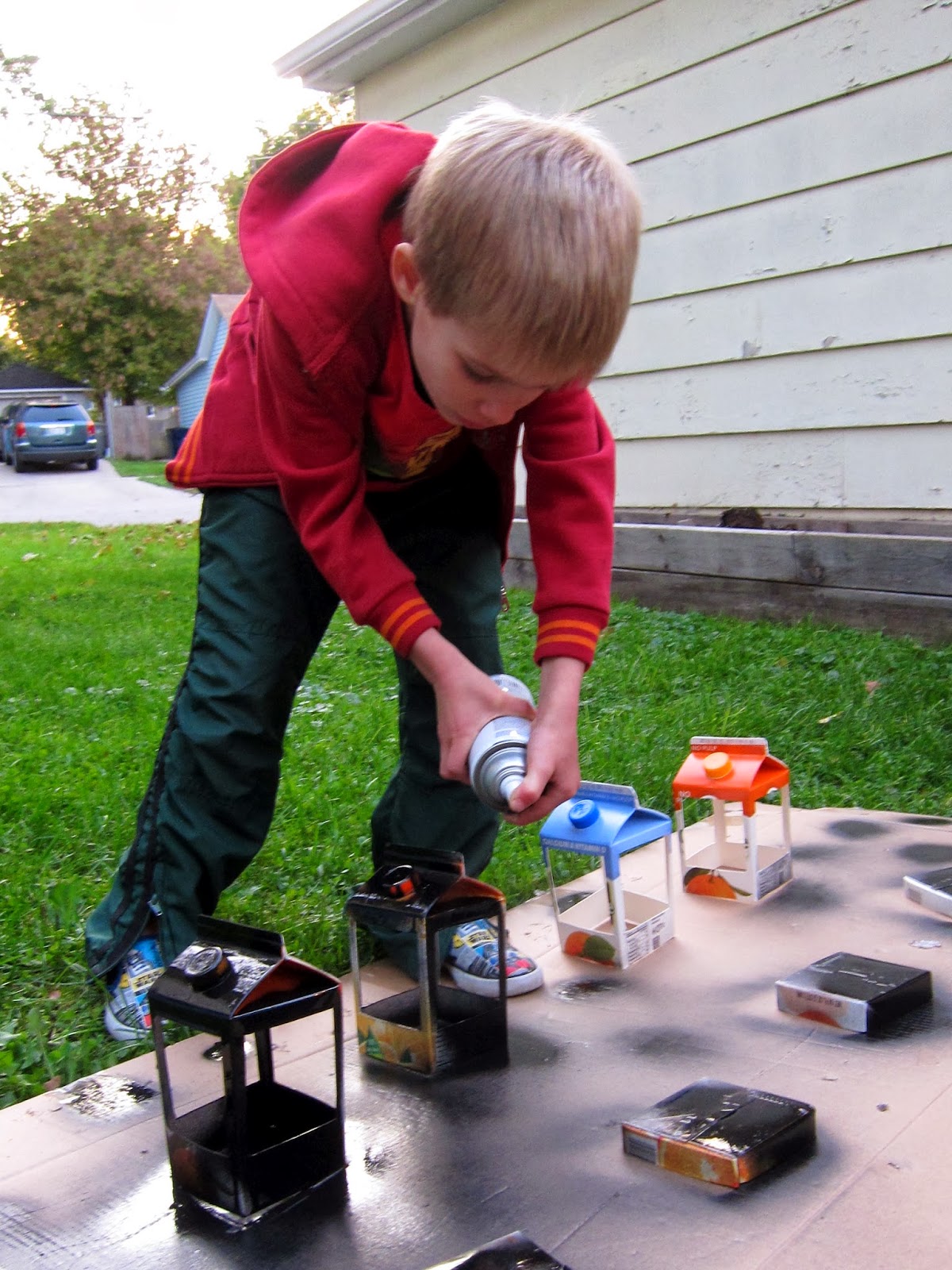 Orange Carton Lanterns