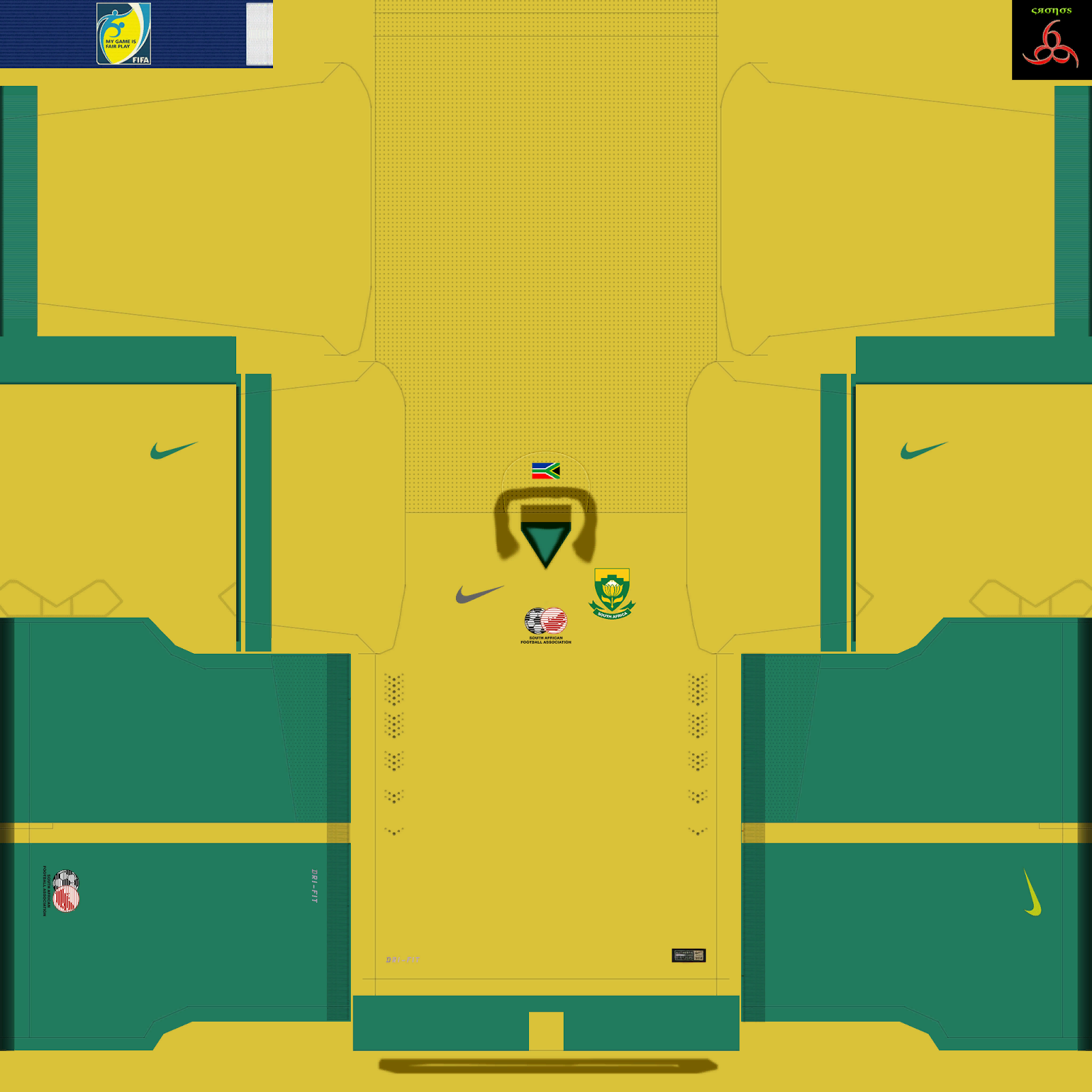 PES 2015 - EDIT: PES 2016 - África do Sul - uniforme PS4