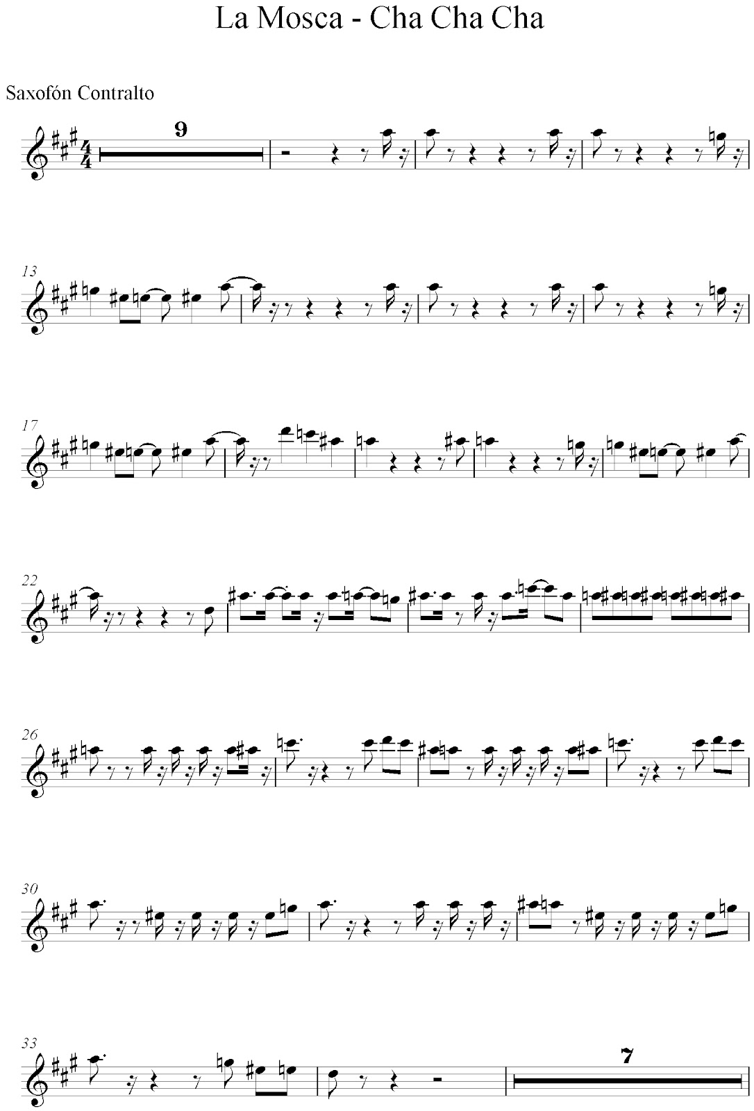 Partitura de cha cha cha para saxofón alto y trompeta | Partituras y ...