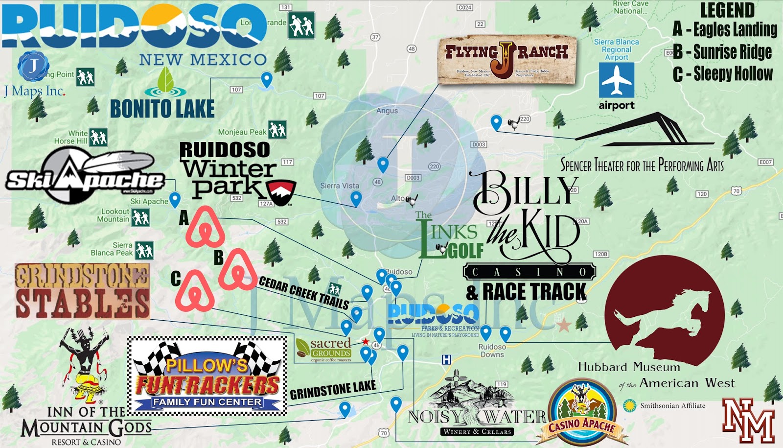 Ruidoso Air BNB Tourist Map