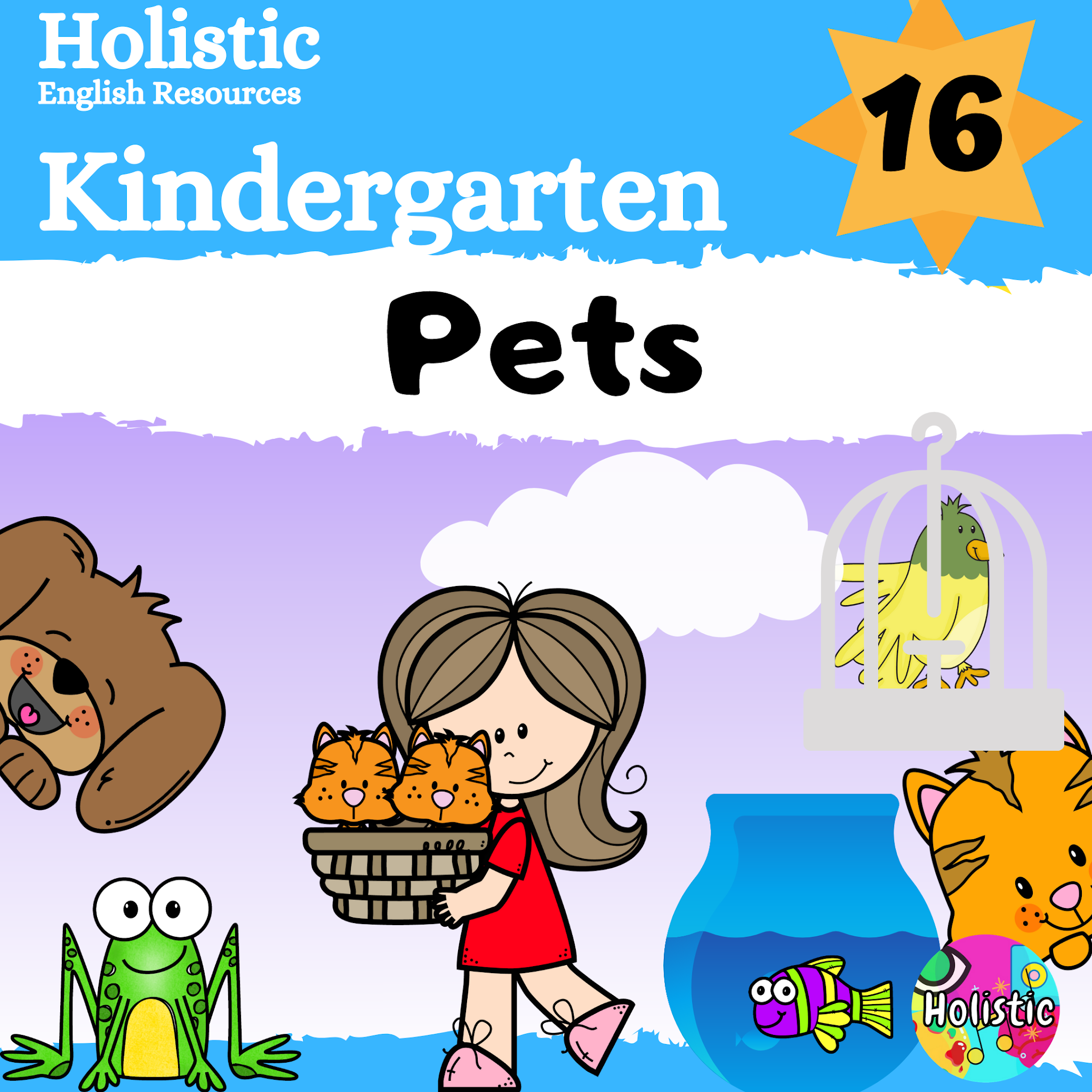 ESL/EFL Preschool Teachers: Pets Unit Worksheets for Kindergarten ELA
