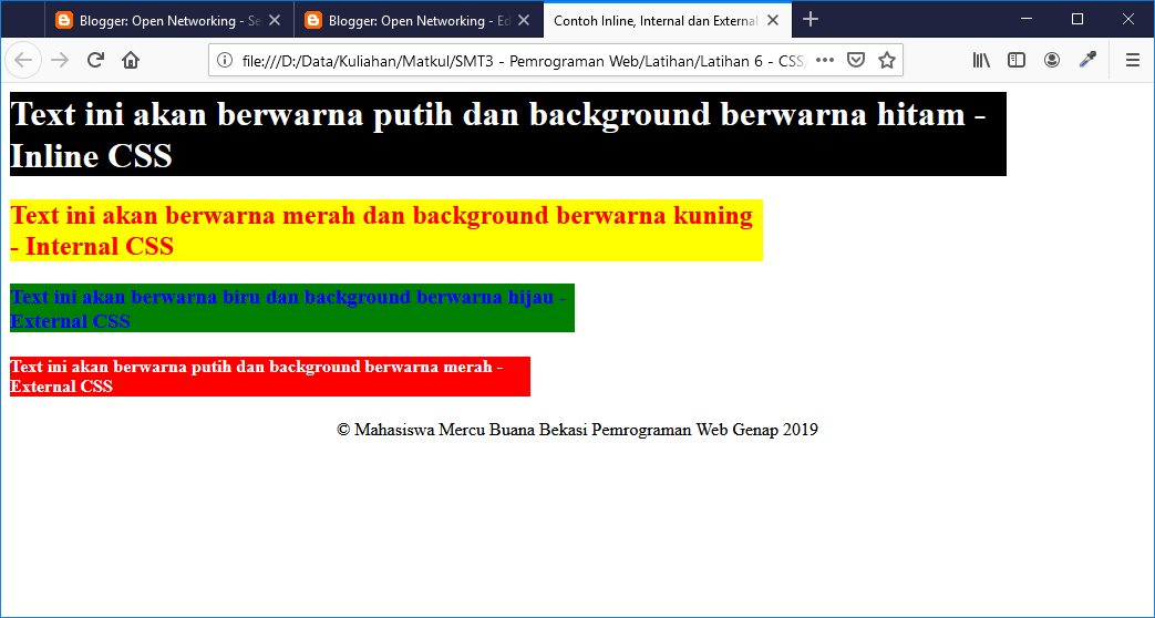 HTML Programming 7 - CSS di HTML ~ Open Networking
