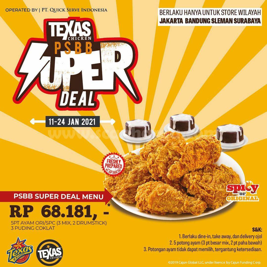 TEXAS CHICKEN Promo harga spesial PSBB Super Deal Menu hanya Rp 68.181 ...