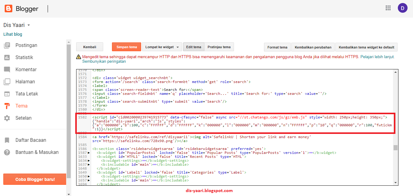 Cara Membuat Live Chat di Blog Menggunakan Chatango ~ Dis Yaari