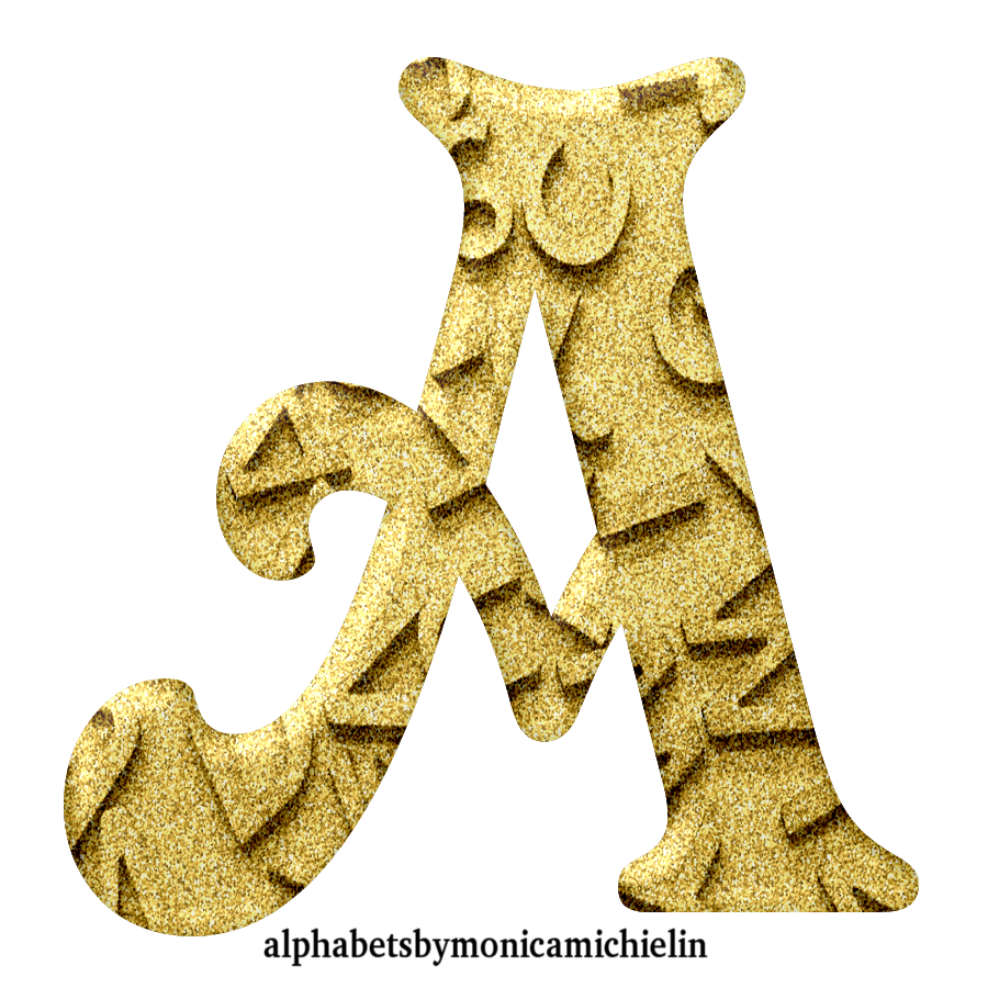 Monica Michielin Alphabets: LETTERS TEXTURE GOLDEN GLITTER ALPHABET AND ...