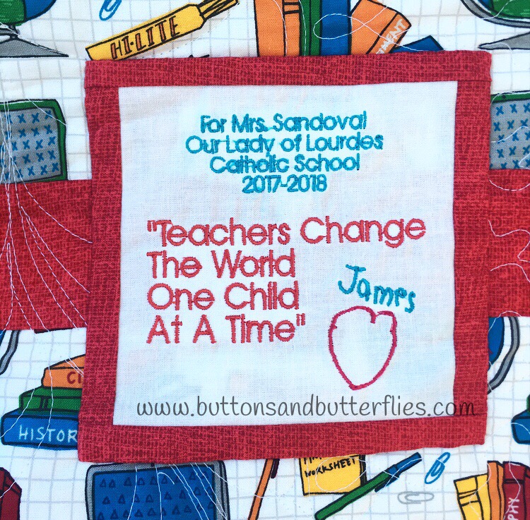 Buttons and Butterflies: Button’s Globe {Teacher Quilt}