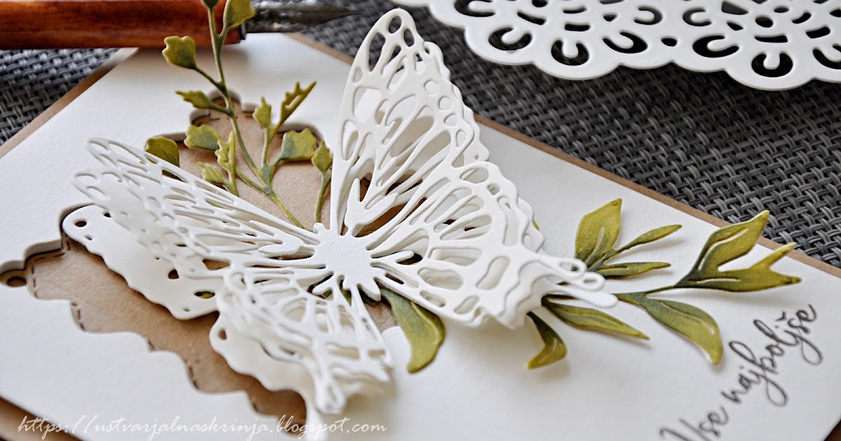 Ustvarjalna skrinja: Veliki metulj z nekaj zelenja