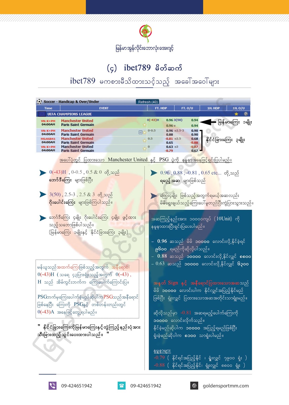 Ibet789 ကစားနည္း ~ Myanmar Ibet789 Agent Sports Betting, Asian Handicap, Soccer Betting, Live Odds