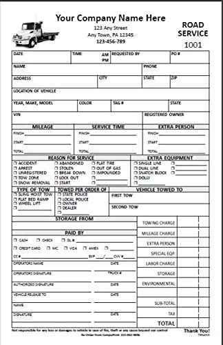 Towing Invoice Forms - Invoice Template