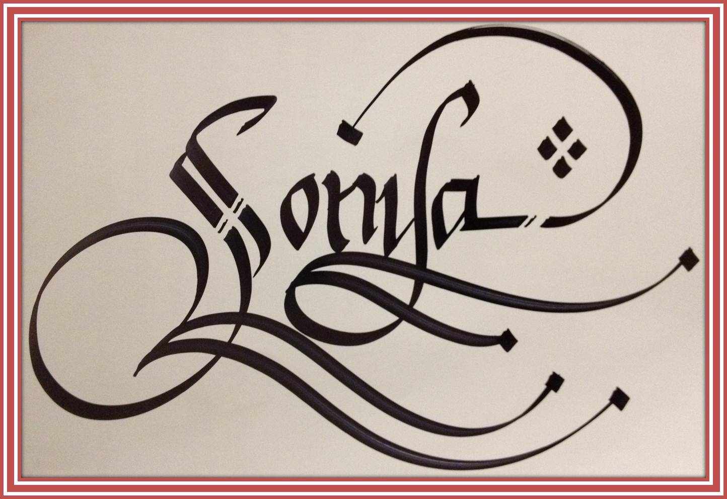 Calligraphy Art: Russian Names in calligraphy-Sonya