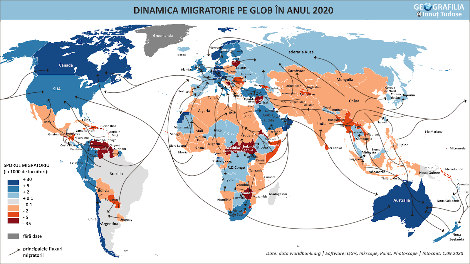 GEOGRAFILIA: Migrațiile pe Glob în anul 2020