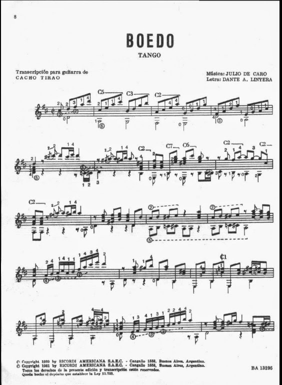 Julio de Caro - Boedo Tango | Partituras para Guitarra