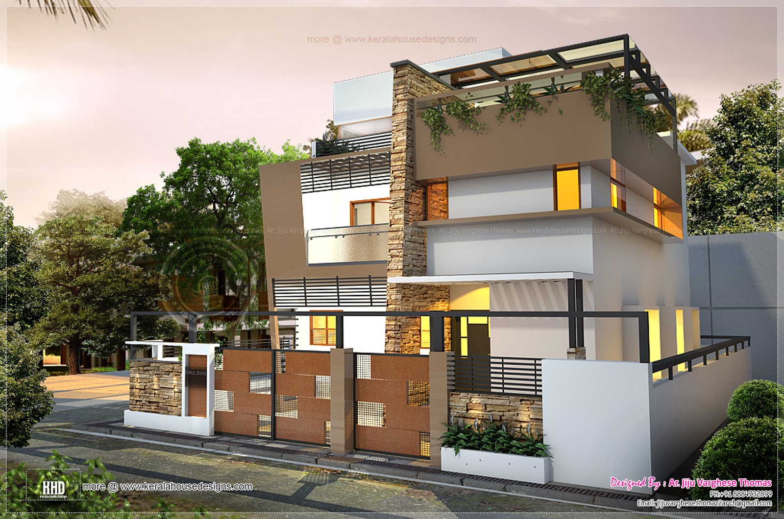 Awesome contemporary residence in 2000 sq.feet | House Design Plans