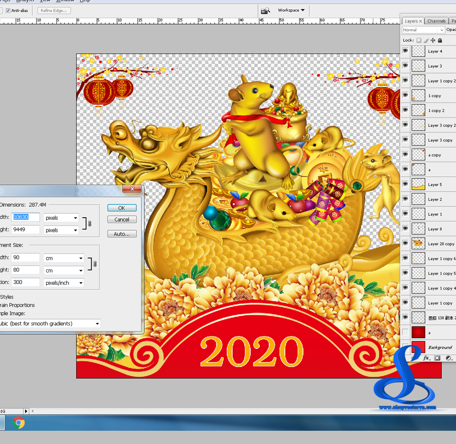 vector trang trí lich bloc tết - shopvectorvn