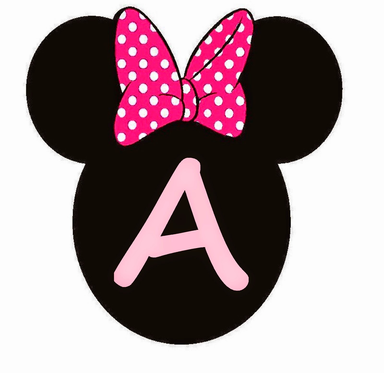 Abc Rosa en Cabezas de Minnie. Minnie Heads Pink Abc. - Oh my Alfabetos!