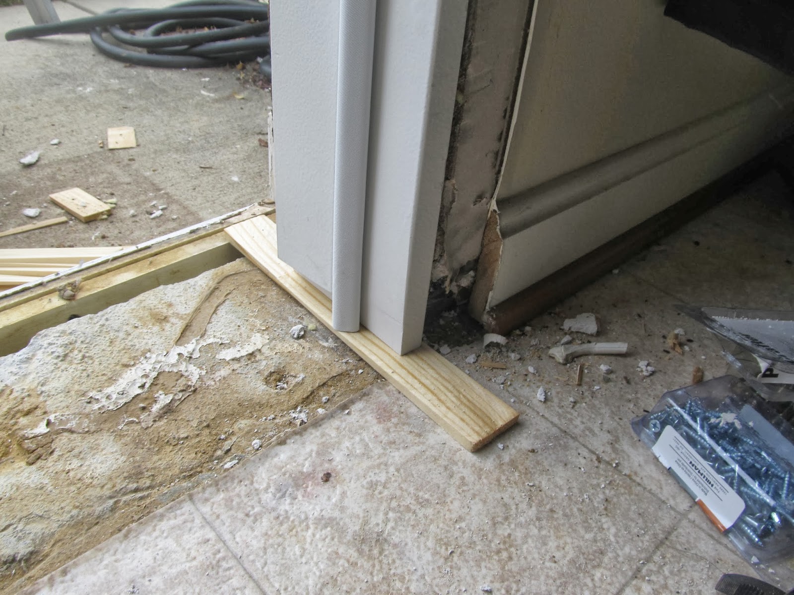 Half Finished House: Front Door Frame - Whew! Almost done!