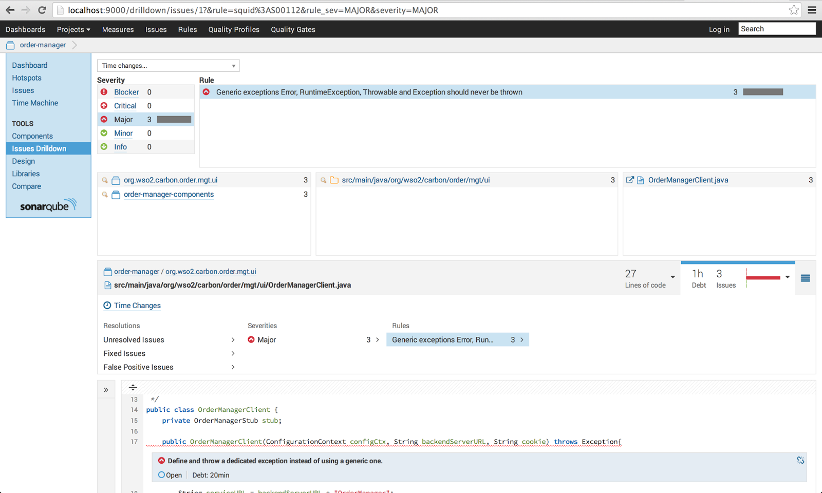 Open Source Probe: Static code analysis using Sonar