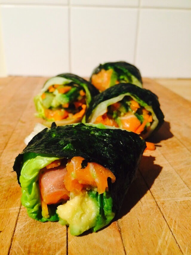 No-rice salmon sushi rolls - Raw Rhubarb - Fit Food and Recipes