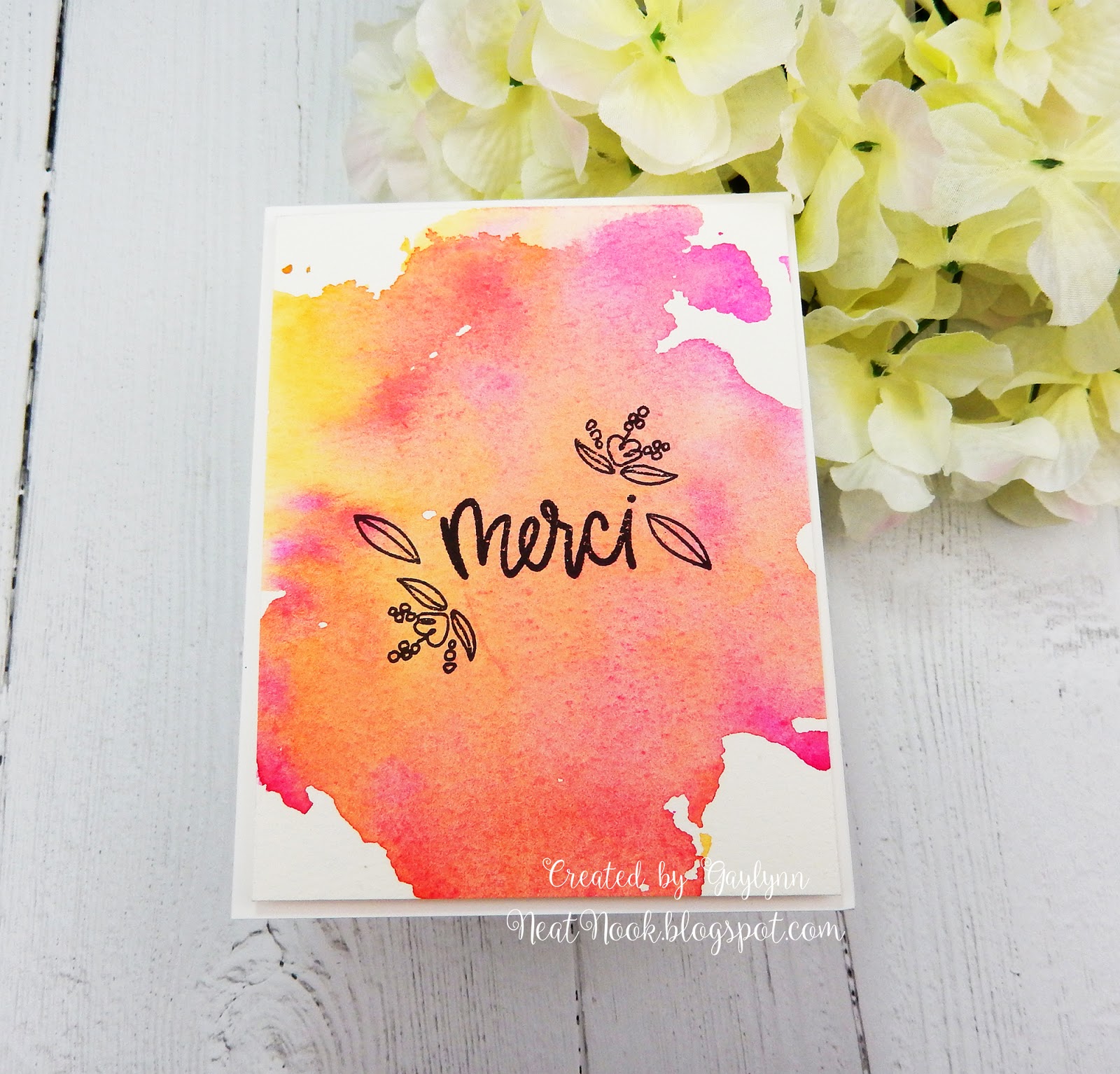 Neat Nook Creations: French merci + bonjour watercolor cards ~ Prima ...