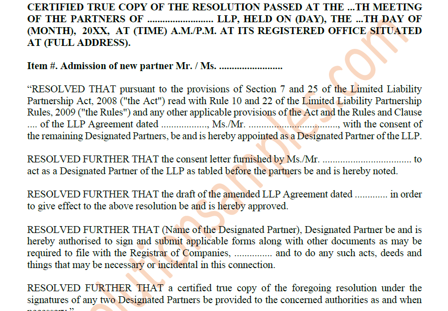 Draft Board Resolution Appointment Of LLP Designated Partner draft-board-resolution-appointment-of-llp-designated-partner