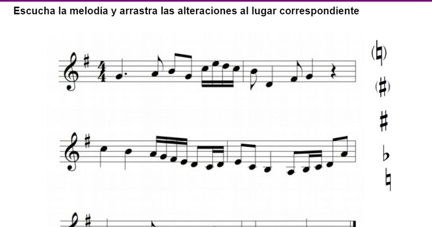 El aula musical de Adriana: Ejercicio de dictado musical: colocar alteraciones