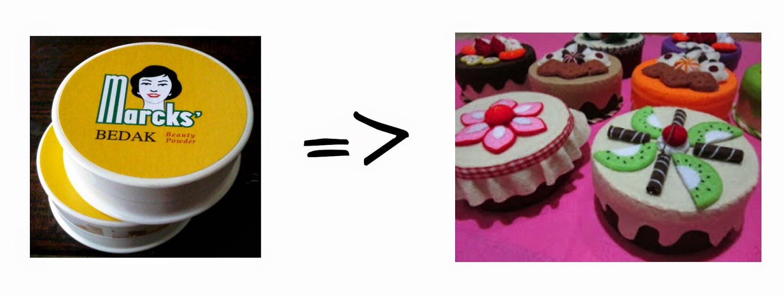 Replika Cake dari Wadah Bedak Bekas