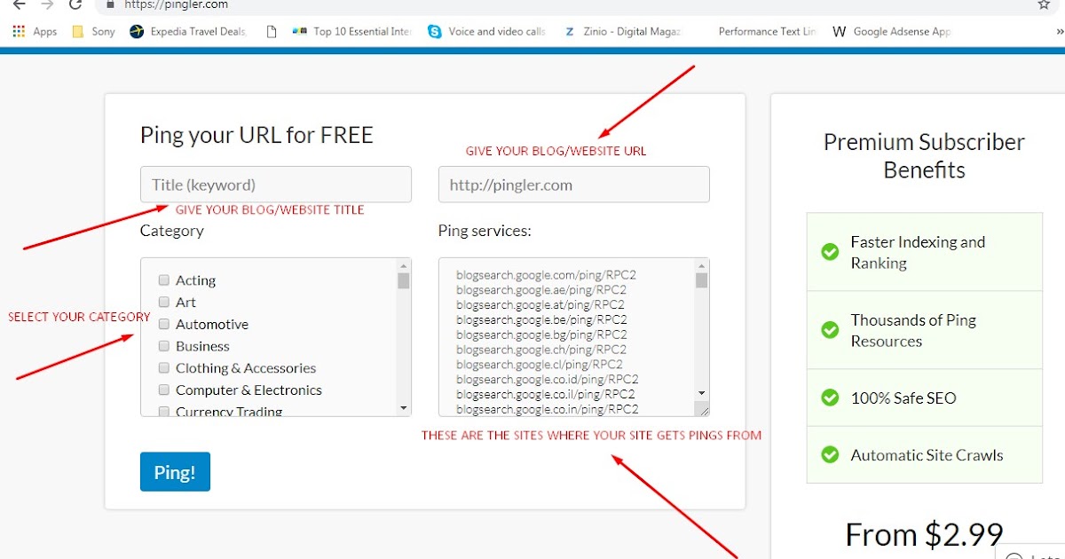 Creative Earning: Top 15 Ping Submission Sites To Ping Your Blog/Website
