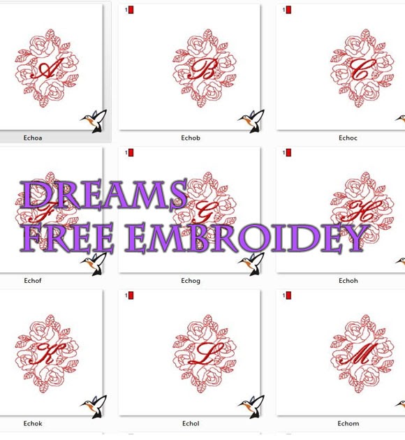 Dreams Free Embroidery: Elegant Monogram Free Embroidery Design