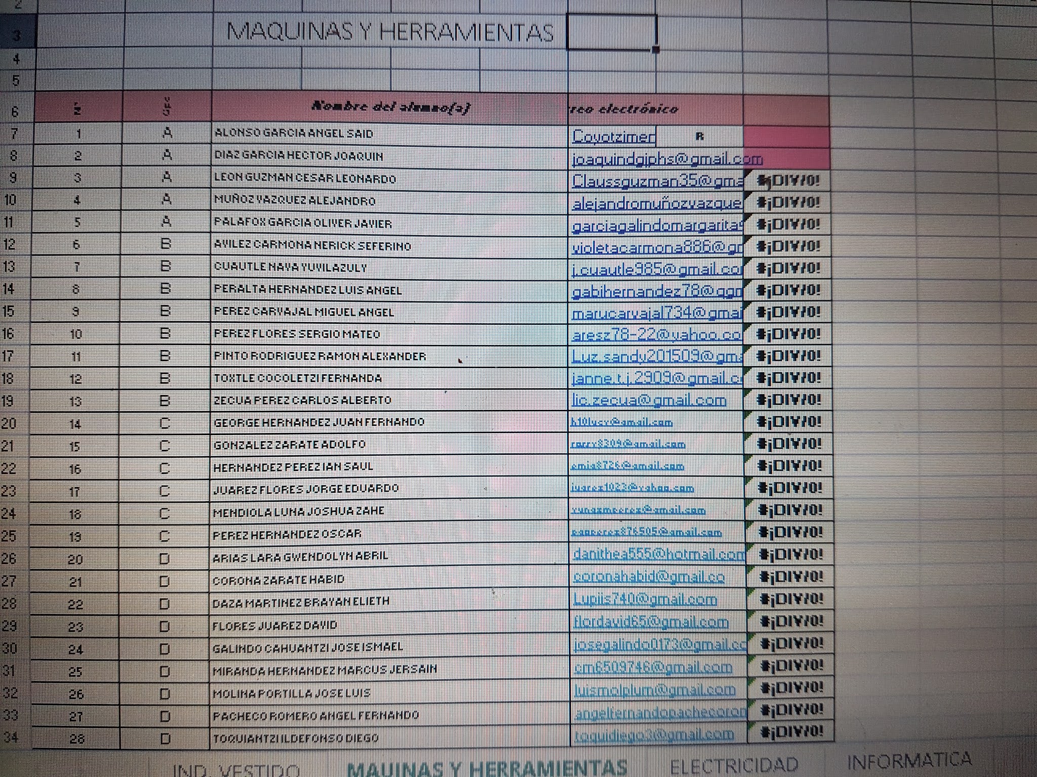 Buenas noches reenvio las listas de Talleres Turno Vespertino para ...