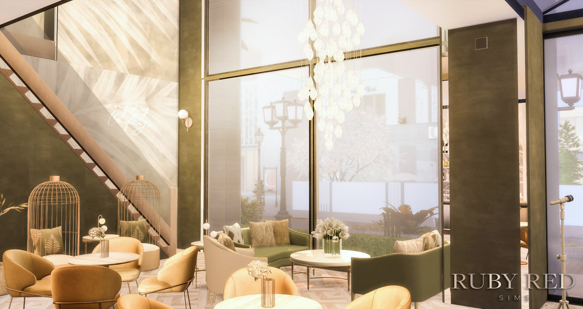 Sims 4 - November: Aura Lounge + CC Set [Ruby Red Sims]