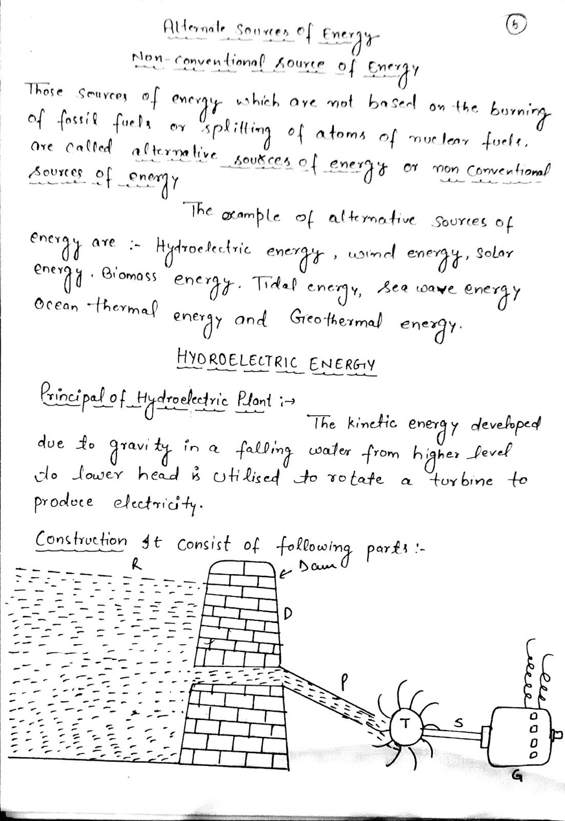 Sources of Energy CBSE Handwritten Notes Class 10 Notes
