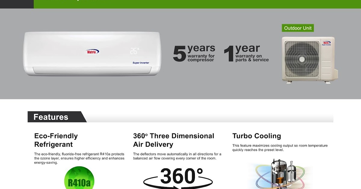 MaximaxSystems.com: MATRIX SPLIT WALL AIR CON - INVERTER