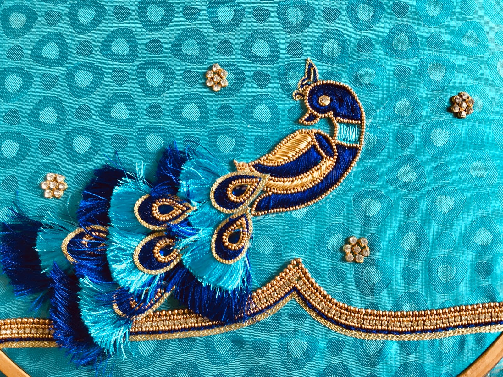 3D peacock embroidery