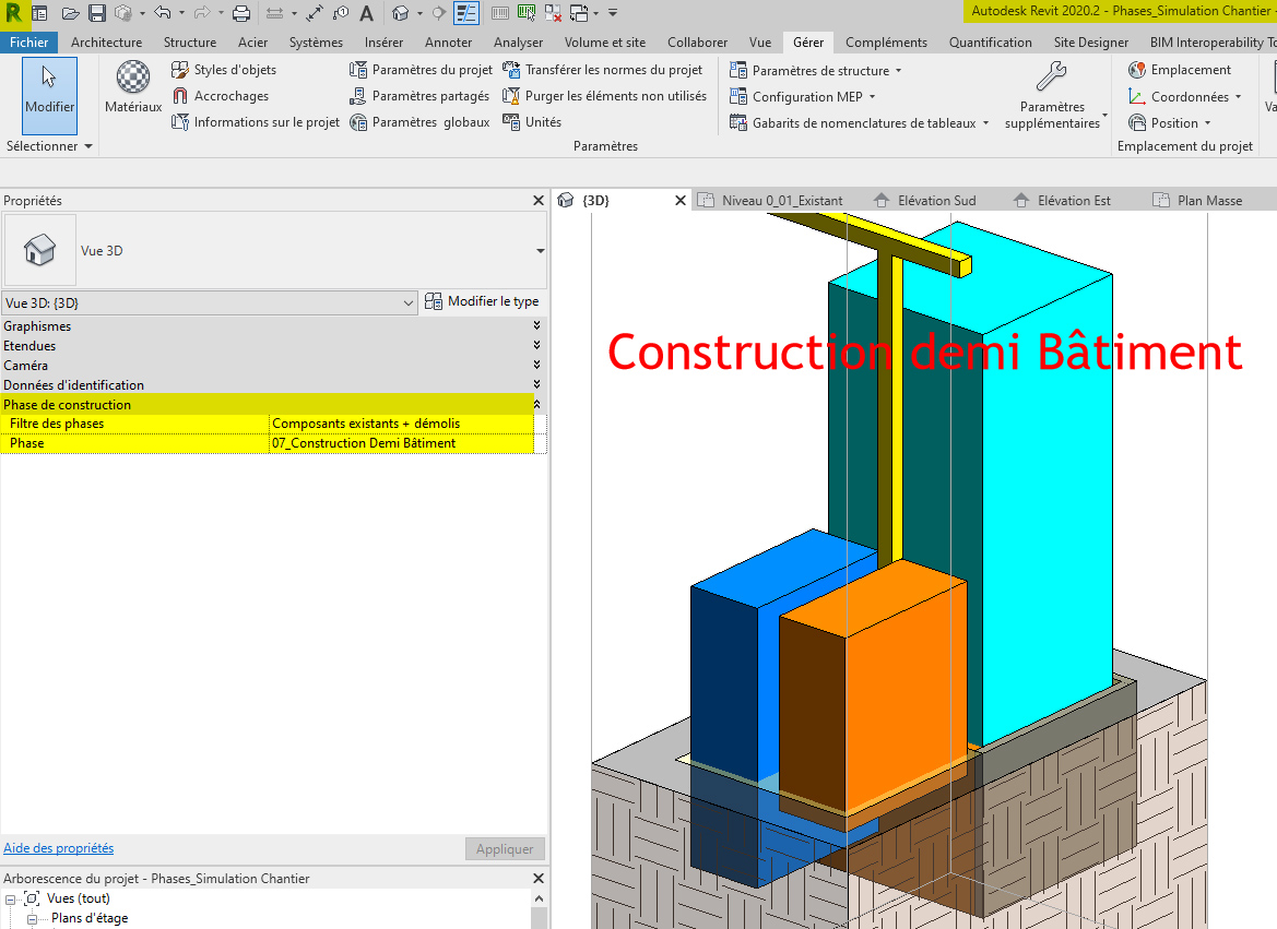 Revit-Mémo: Revit 2020_Phases_Simulation phasage chantier