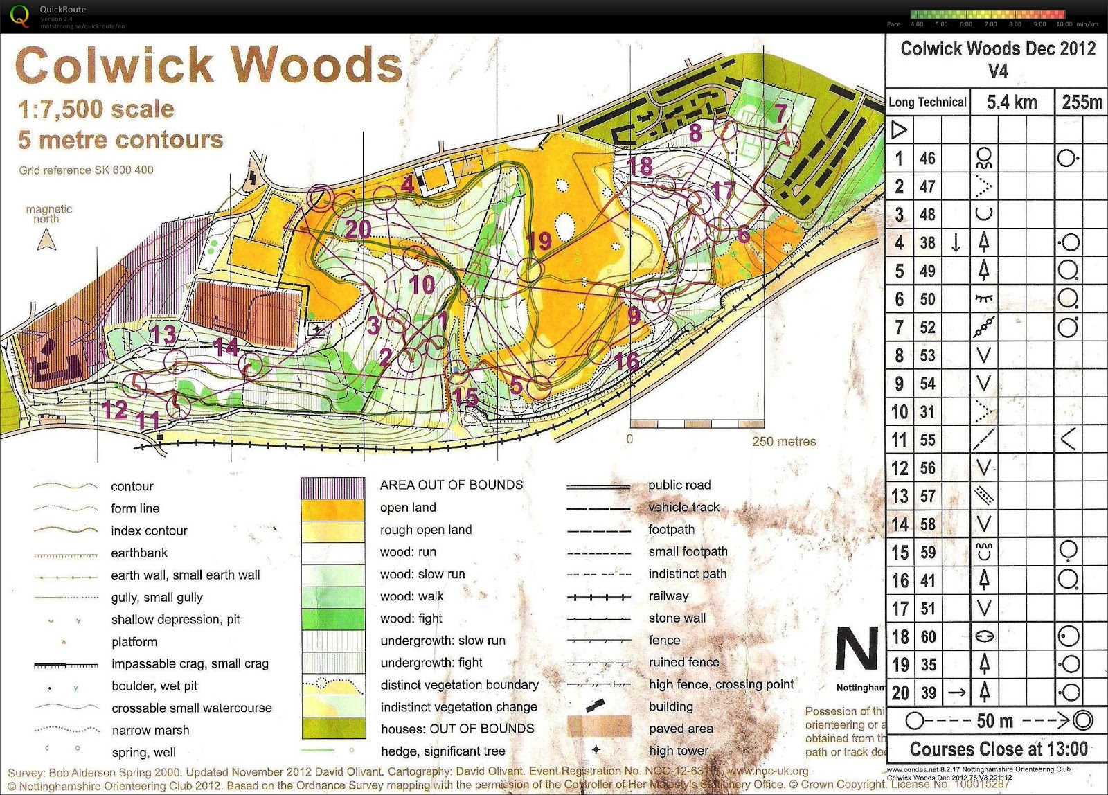 Orientēšanās kartes: Colwick Woods (Nottingham)