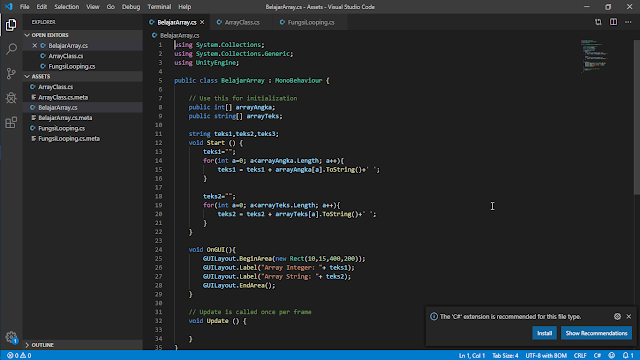 Array, Class, dan Fungsi Looping
