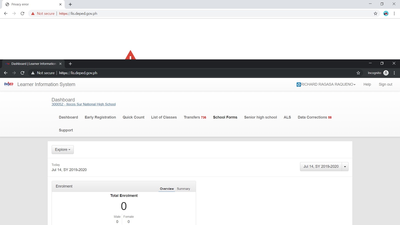 How to fix the LIS website "Your connection is not private' message ...