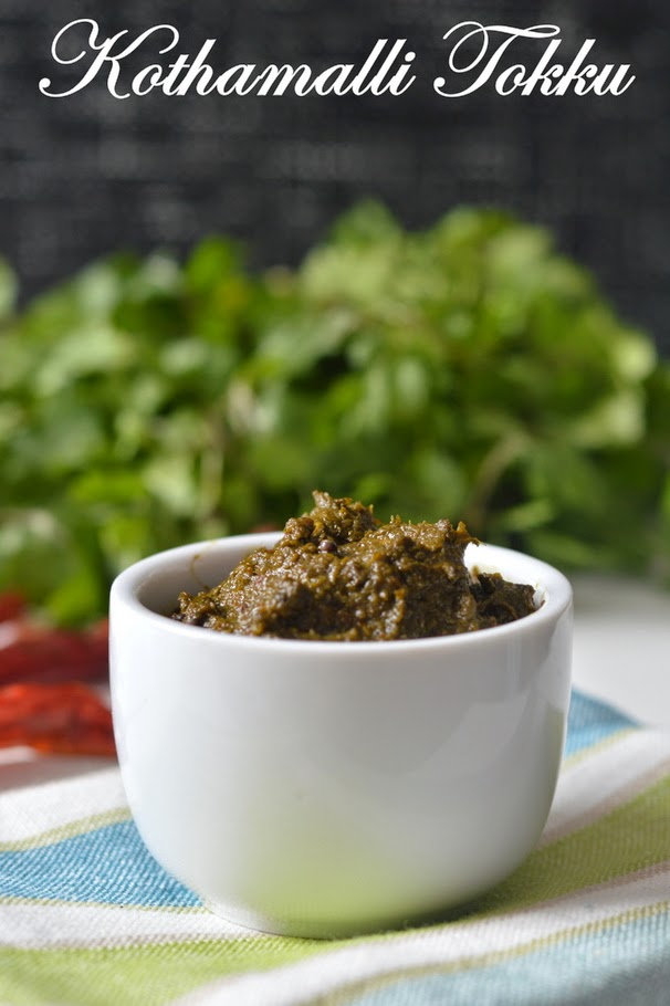 Palakkad Chamayal: Kothamalli Thokku / Coriander Leaves Thokku