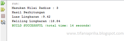 Tifani Aprilia : Program Menghitung Luas dan Keliling Lingkaran dengan Java