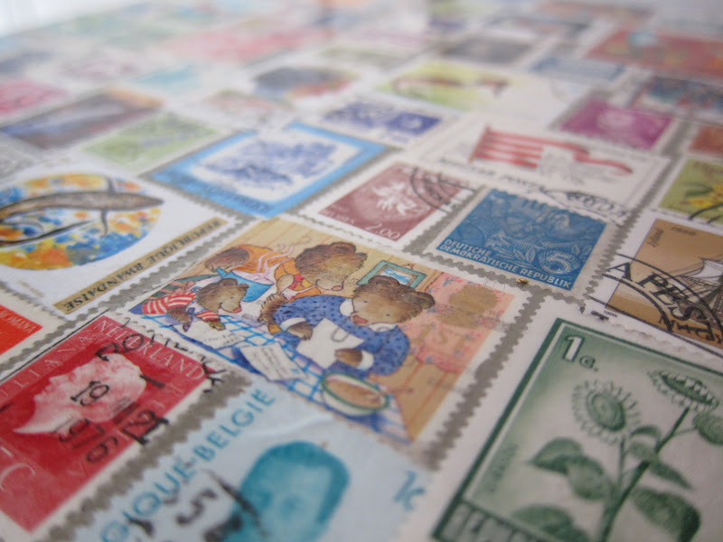 next-stitch: Furniture re-vamp - decoupage postage stamp cabinet
