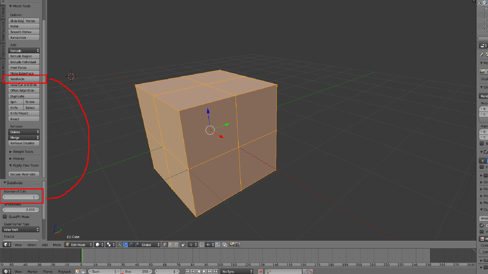 TeacherX: เครื่องมือพื้นฐานในการแบ่ง Polygon ของ ฺBlender