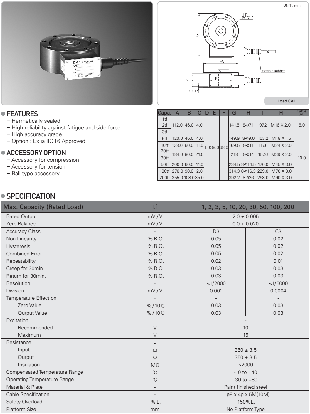 Loadcell LS/LSU - Cân điện tử CAS Việt Nam | Website chính thức